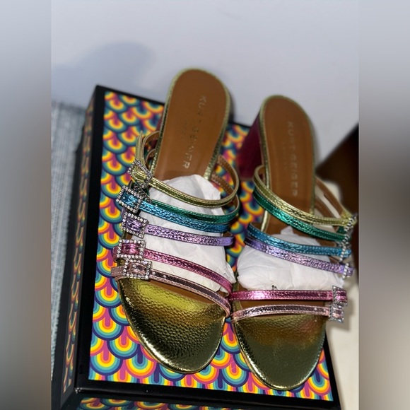 Kurt Geiger | Shoes | Kurt Geiger London Womens Pierra Block Heel Slide Sandals Size 85 | Poshmark